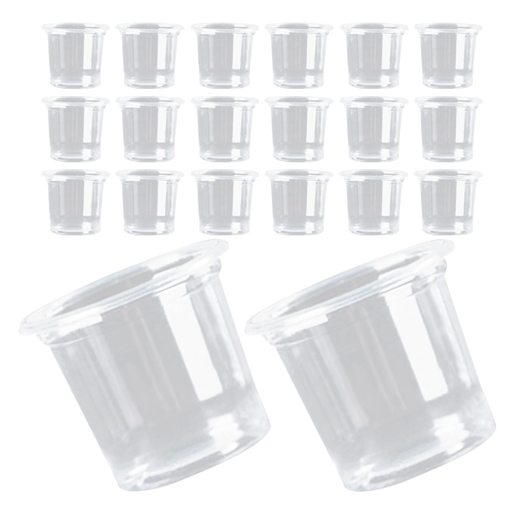 SOPOTUTU Bulk Mini Disposable Clear Cups 100 Count 20ml PP Plastic for ...