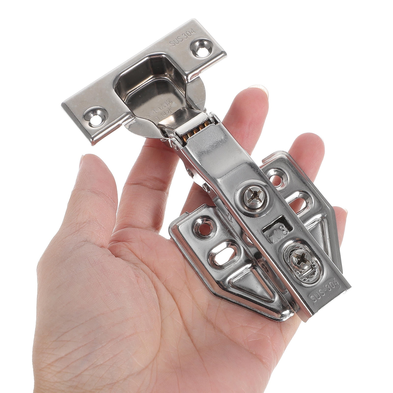 SOPOTUTU Stainless Steel Silent Closing Cabinet Hinges 1 Set Silver for ...