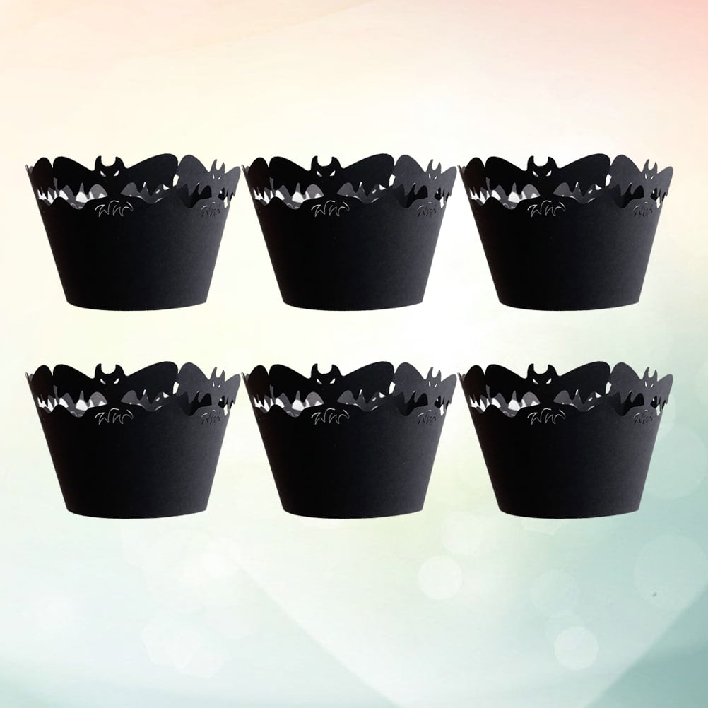 SOPOTUTU Cake Stencils 24Set Black Paper Cake Wrappers for Buttercream ...