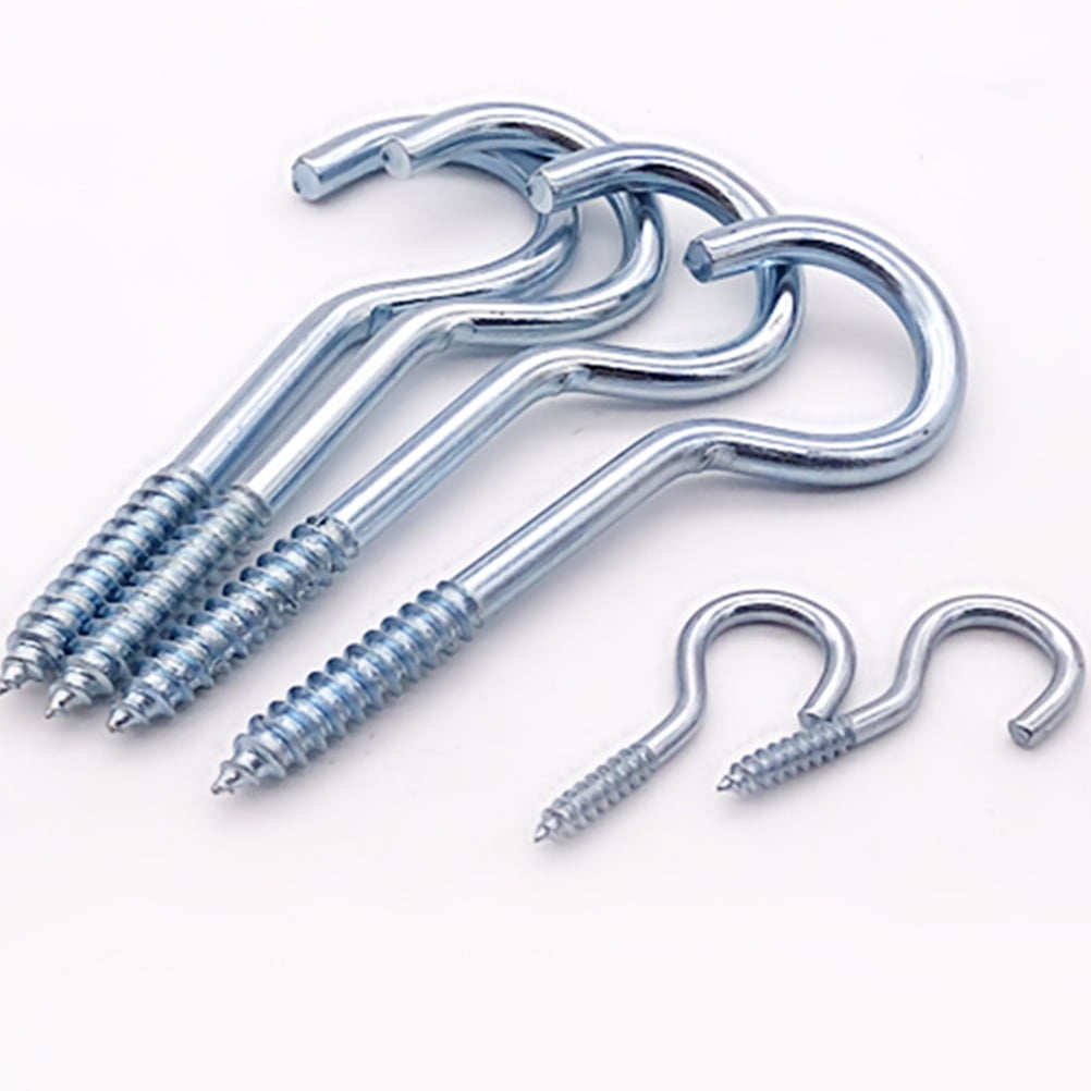 SOPOTUTU Ceiling Screw Hooks 15Set Iron Eyebolt Hooks Silver for ...