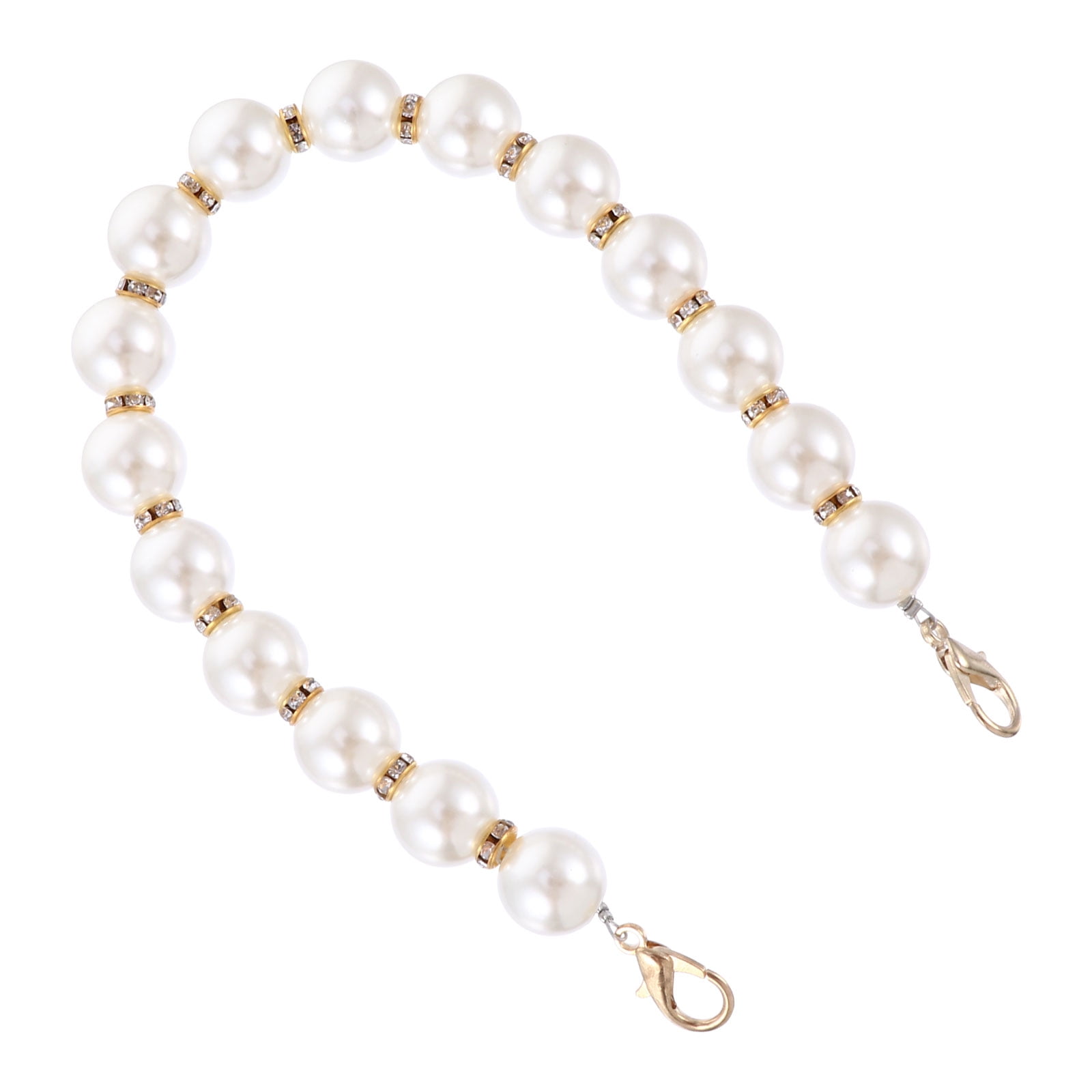 SOPOTUTU Chain Strap Replacement 1Pcs Pearl Handbag Metal Plastic White ...