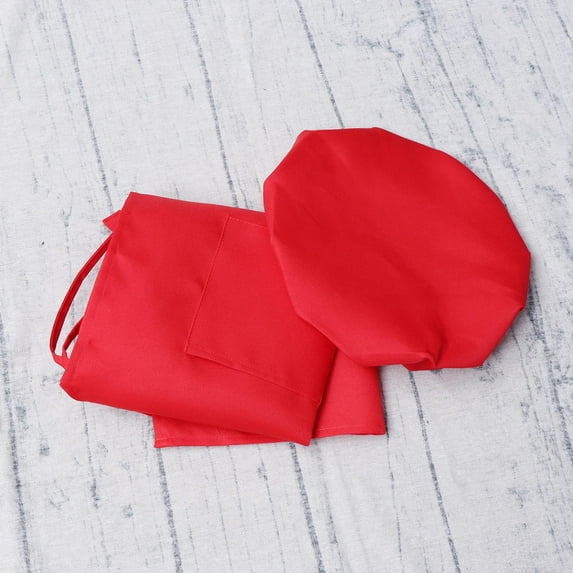 SOPOTUTU Kids Apron Red Polyester Practical Design for Indoor and ...