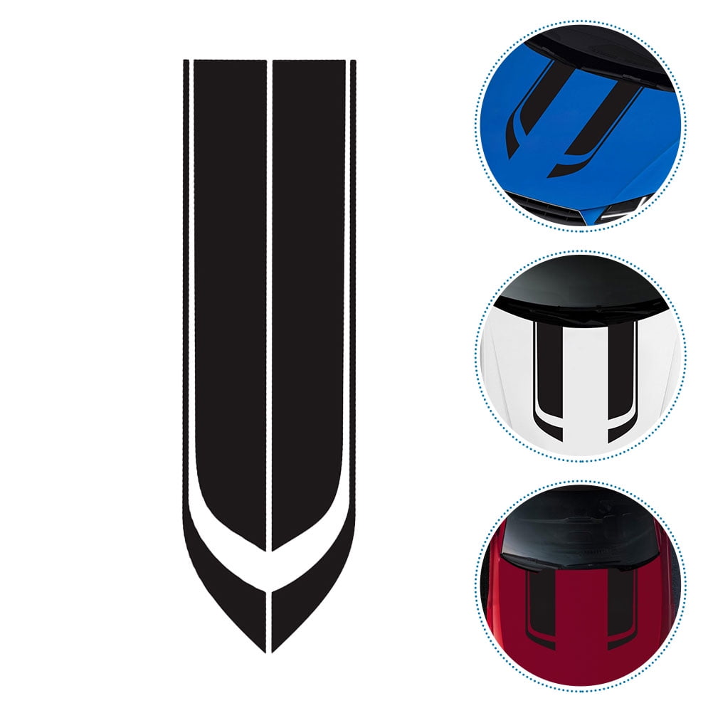 SOPOTUTU Car Hood Stripe Sticker Black 2Pcs 33.5x10.2x0.04In - Walmart.com