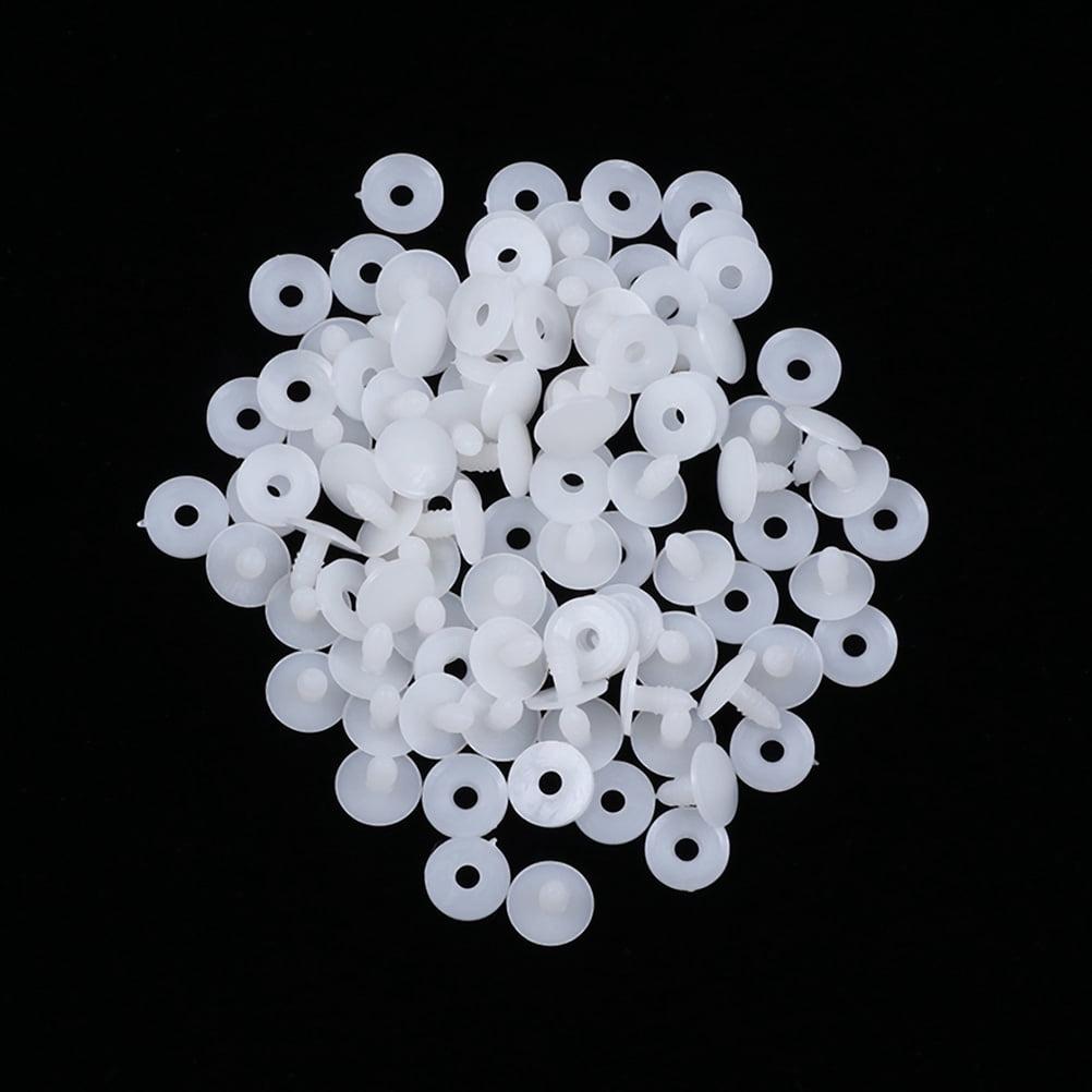 SOPOTUTU DIY Plastic Joints 100 Sets White Round for Craft Making and ...
