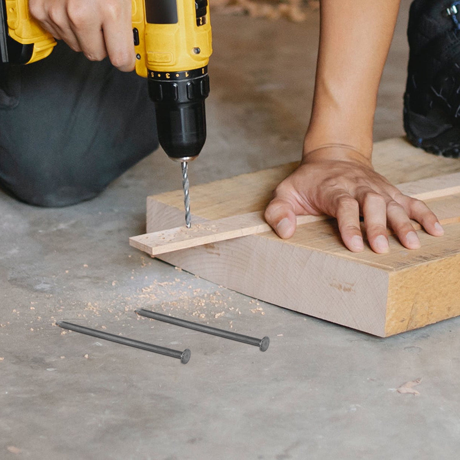 SOPOTUTU Dark Grey Thick Nails for Woodworking and Carpentry with Round ...