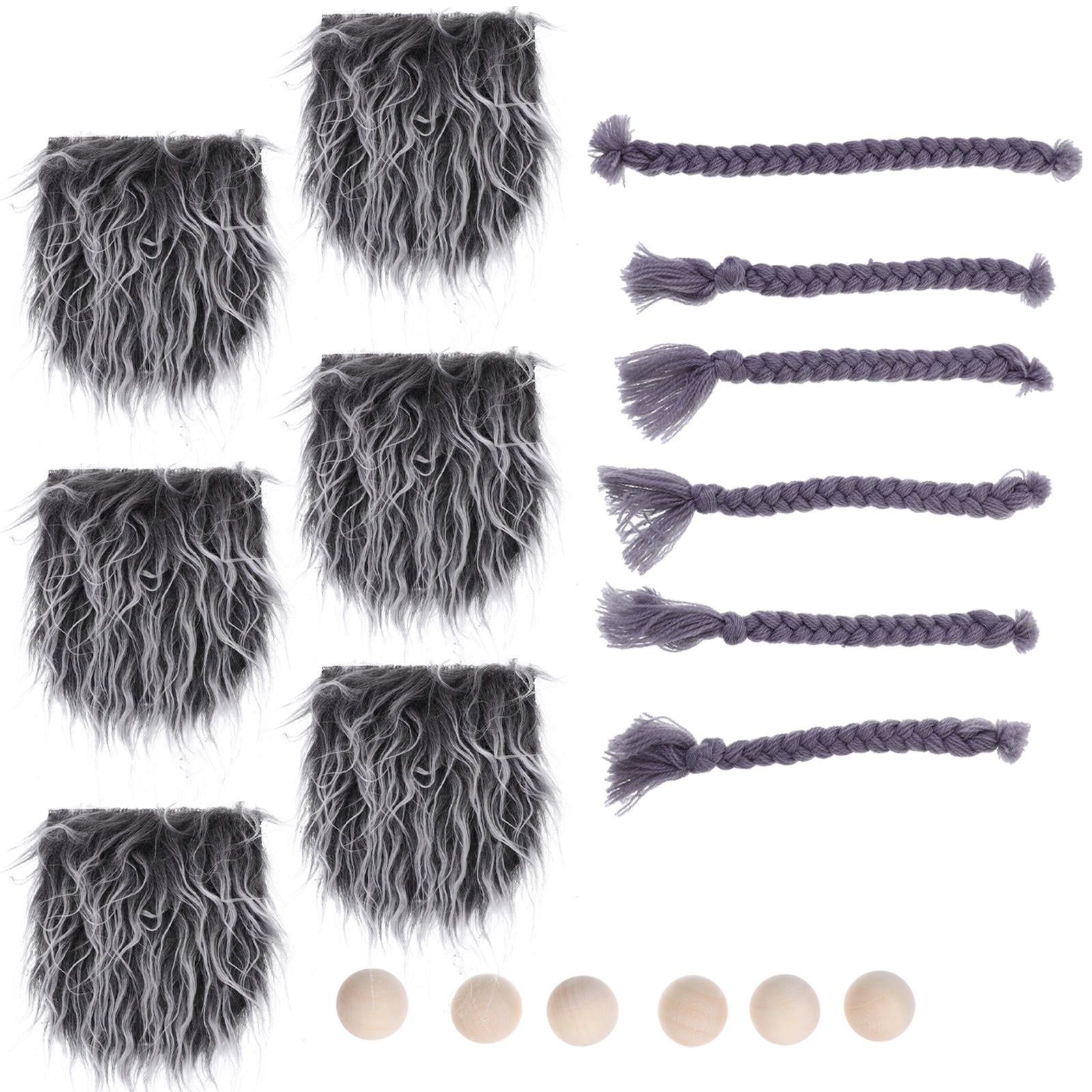 SOPOTUTU Gnome Beard Gnome Beard Pigtails Set Grey Wood 1 Set - Walmart.com