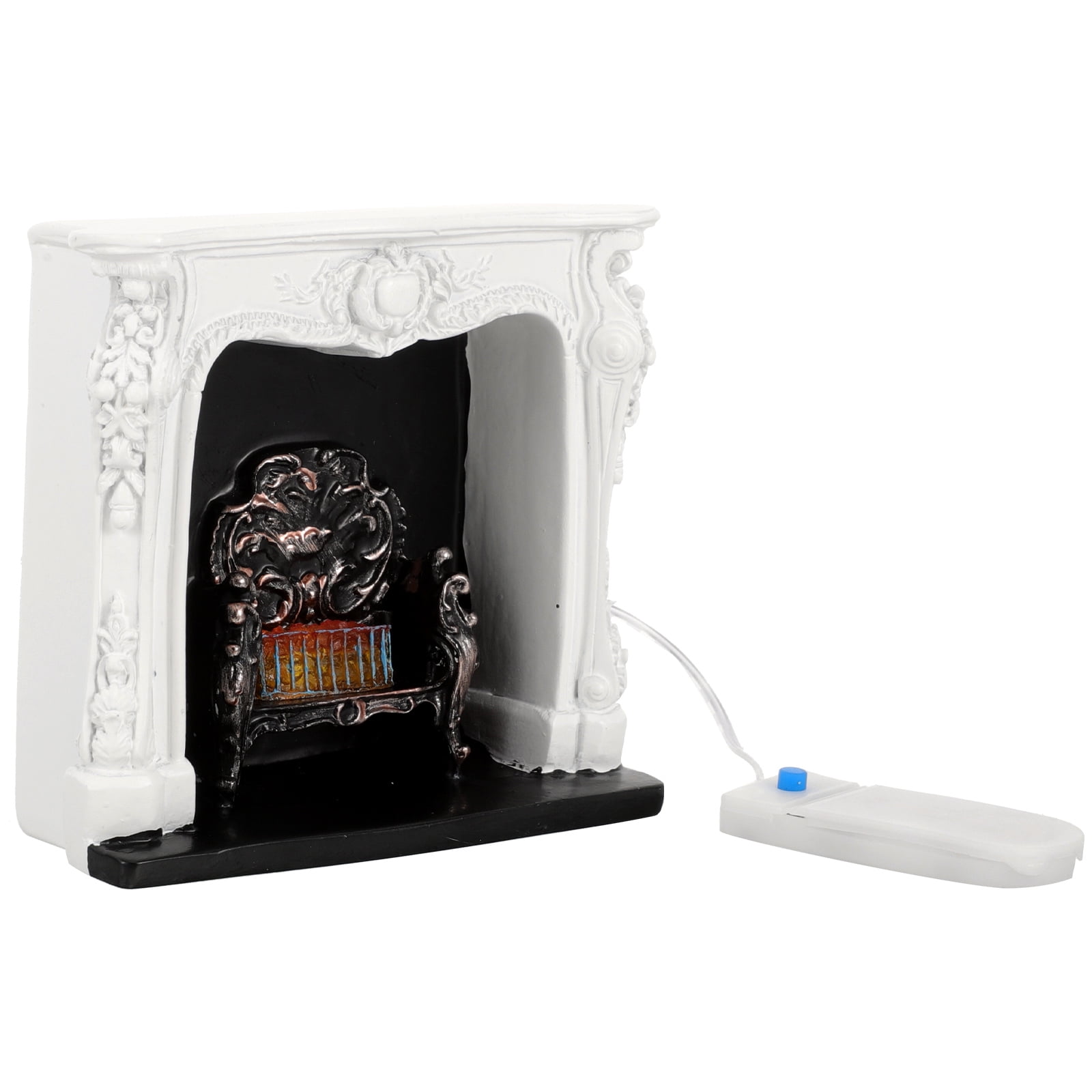 SOPOTUTU Dollhouse Living Room Furniture Curved Surface Resin Fireplace ...