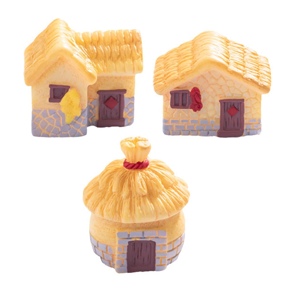 SOPOTUTU Durable Miniature Village Houses Handcrafted Resin Decor for ...