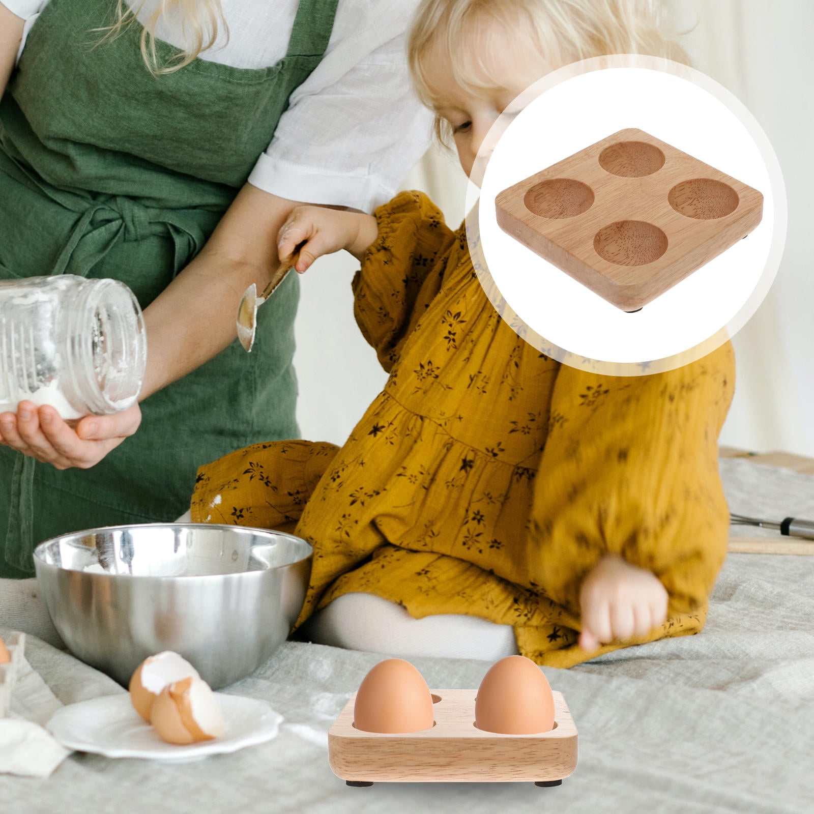SOPOTUTU Shelf Egg Storage Egg Holder Light Brown Household Retro 1Pcs ...