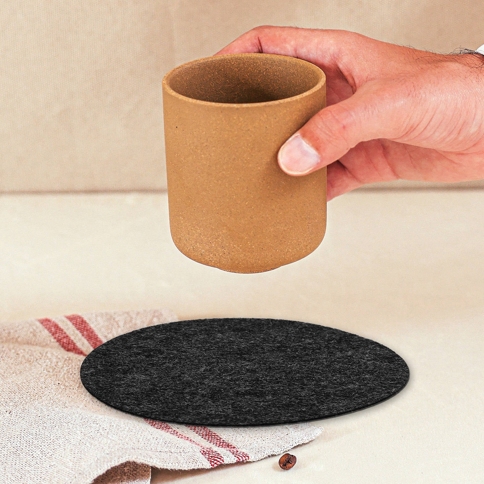 SOPOTUTU Felt Plate Dividers 12Pcs for Dishes and Bowls in Dark Grey ...