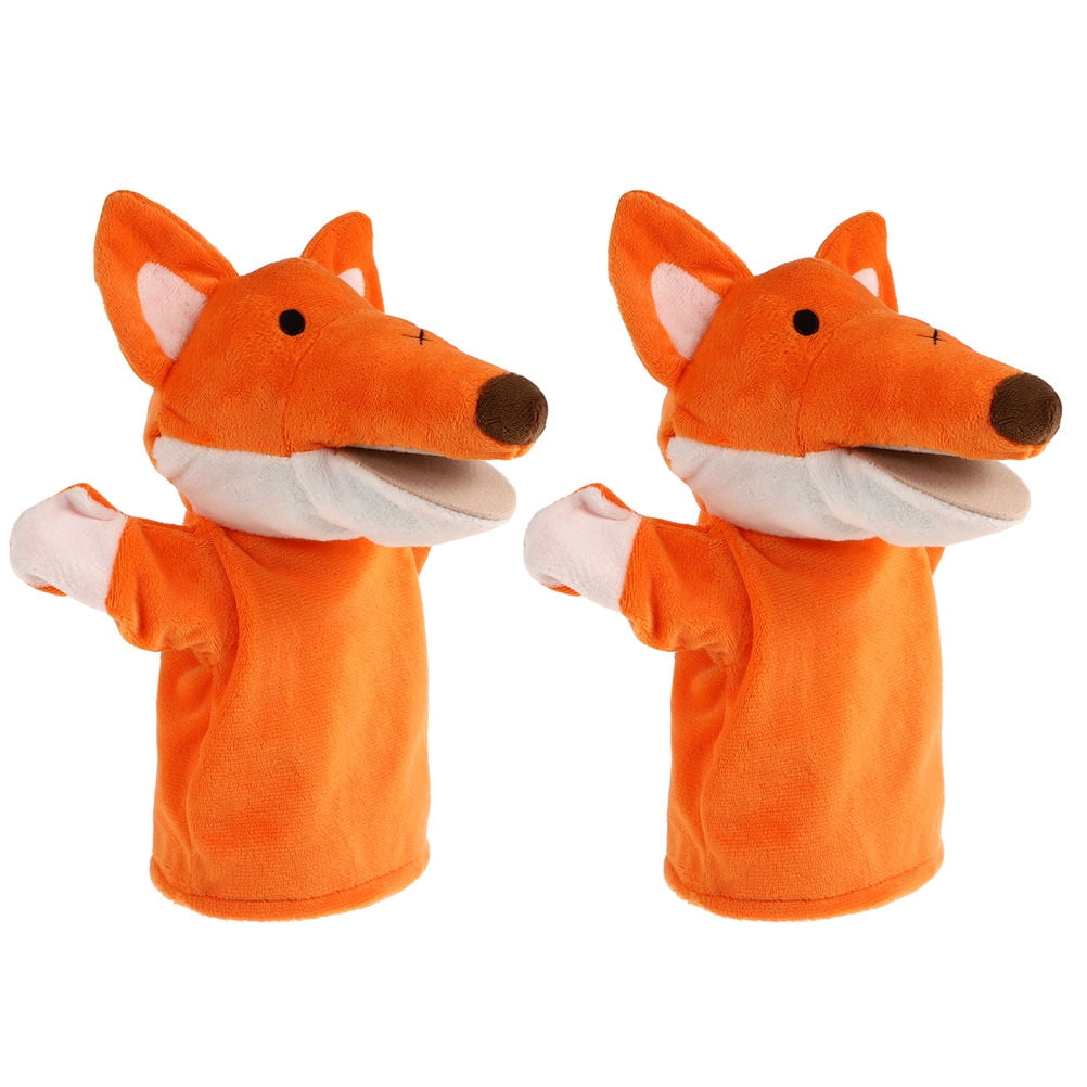 SOPOTUTU Fox Hand Puppets 2Pcs Plush for Children Classroom Activities and Home Play Animal ...
