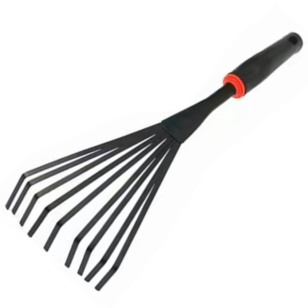 SOPOTUTU Garden Rake for Leaves Heavy Duty 1Pack Small Hand Rake for ...