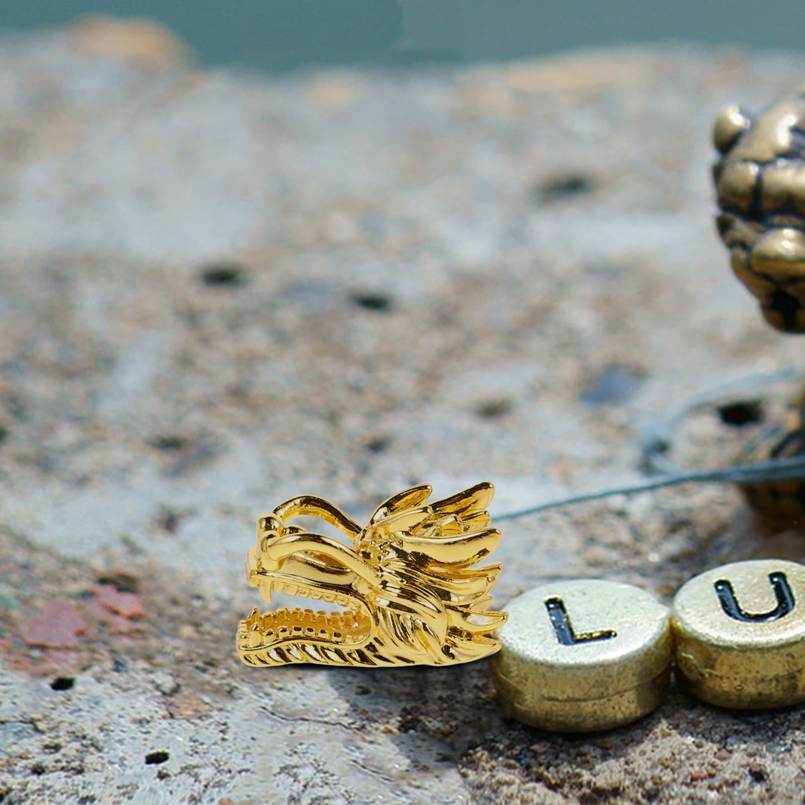 SOPOTUTU Golden Metal Dragon for Dowsing Rods, Spiritual Decorative ...