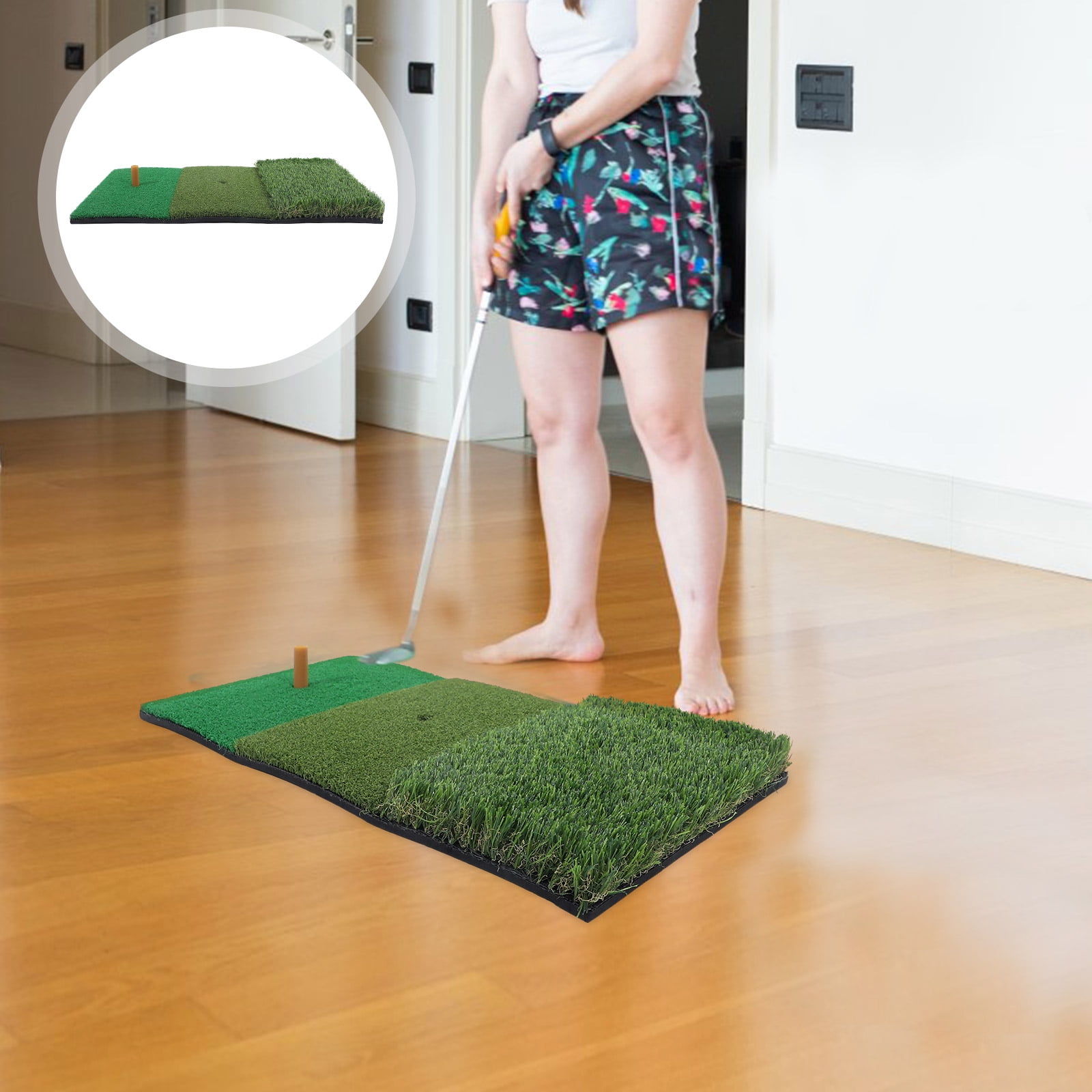 SOPOTUTU Golf Swing Mat Trainer Portable Rectangular Nonslip Base for ...
