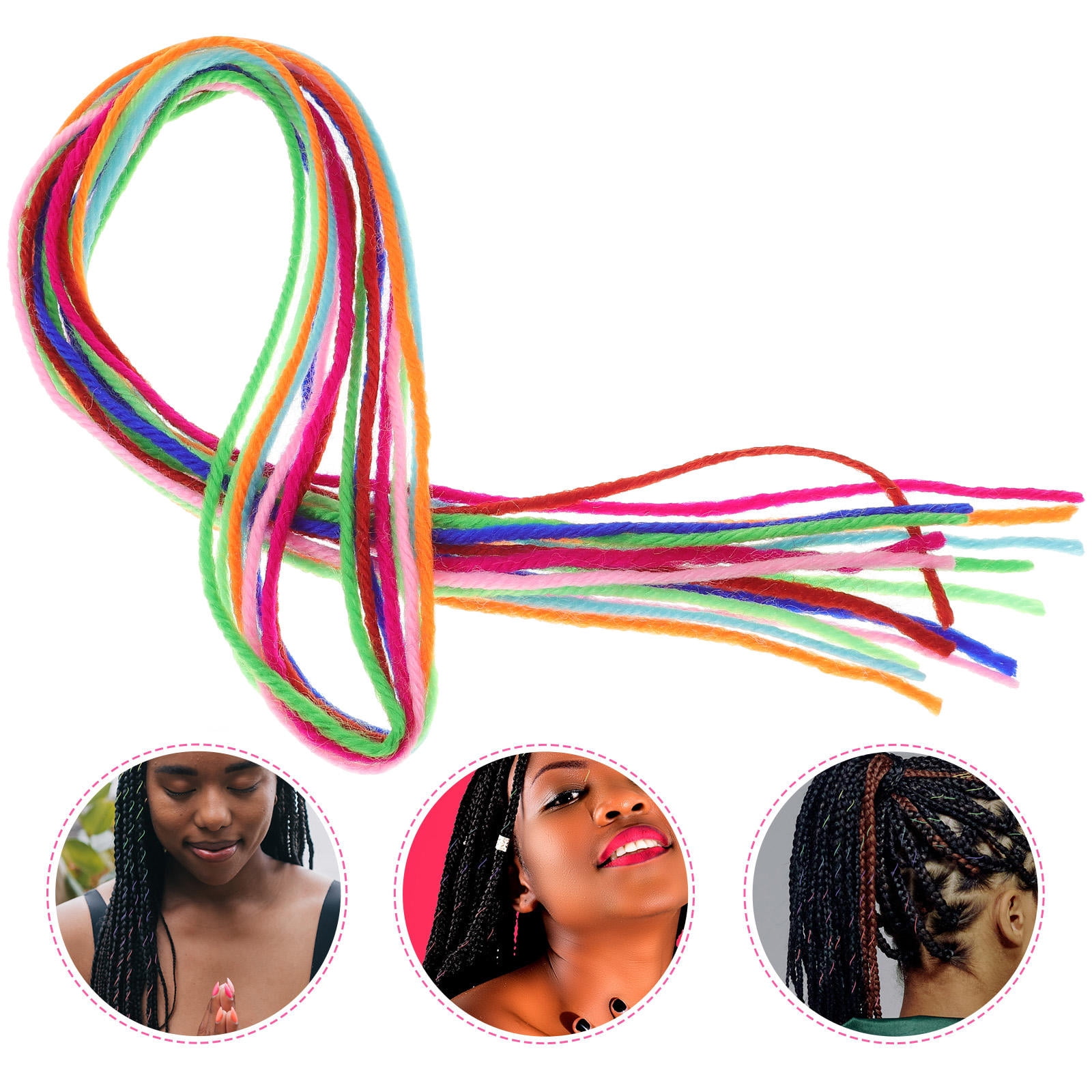 SOPOTUTU Hair Braiding Rope 6Pcs Colorful Hair Ties For Girls Women ...