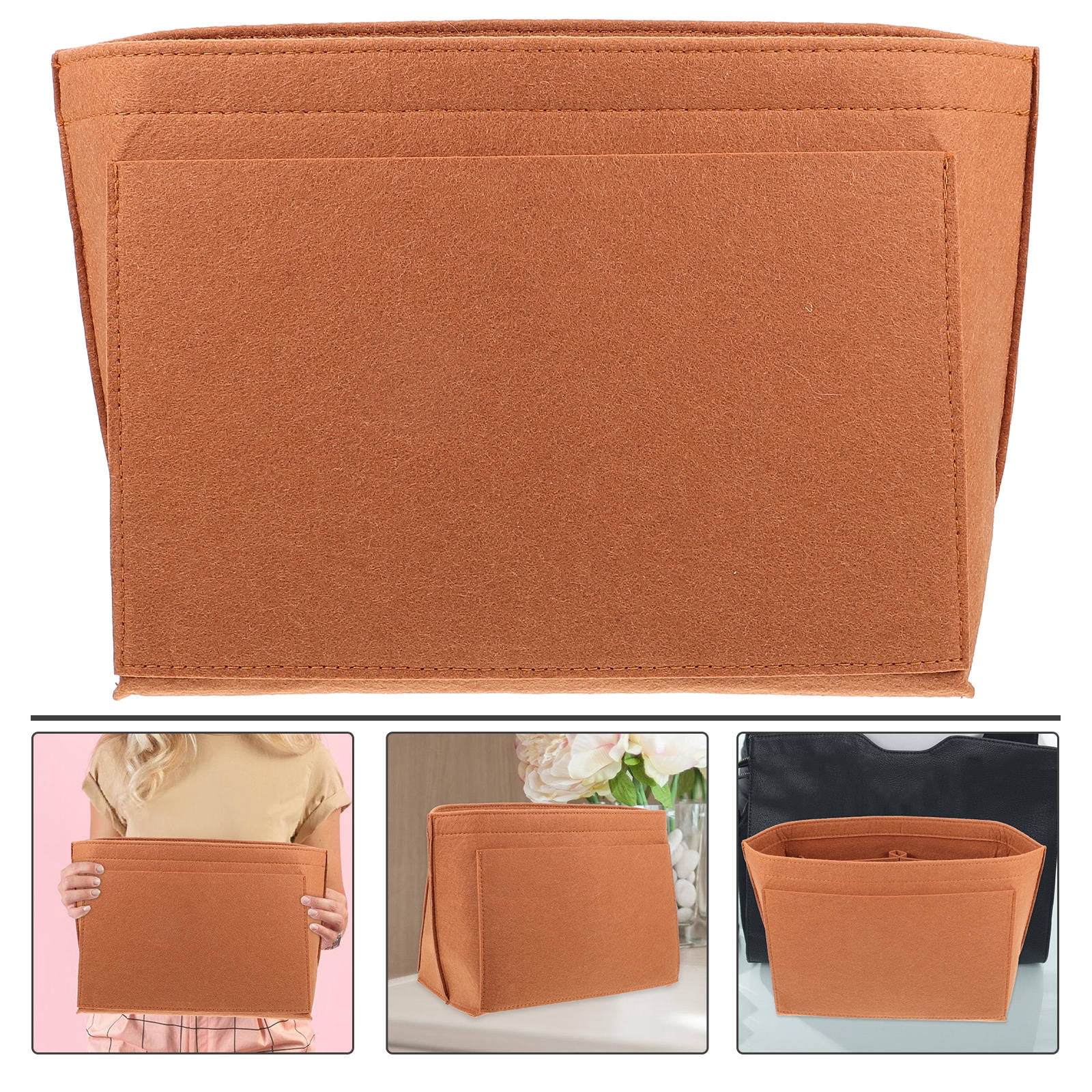 SOPOTUTU Khaki Felt Purse Organizer Insert 1Pcs for Tote Bags Simple ...