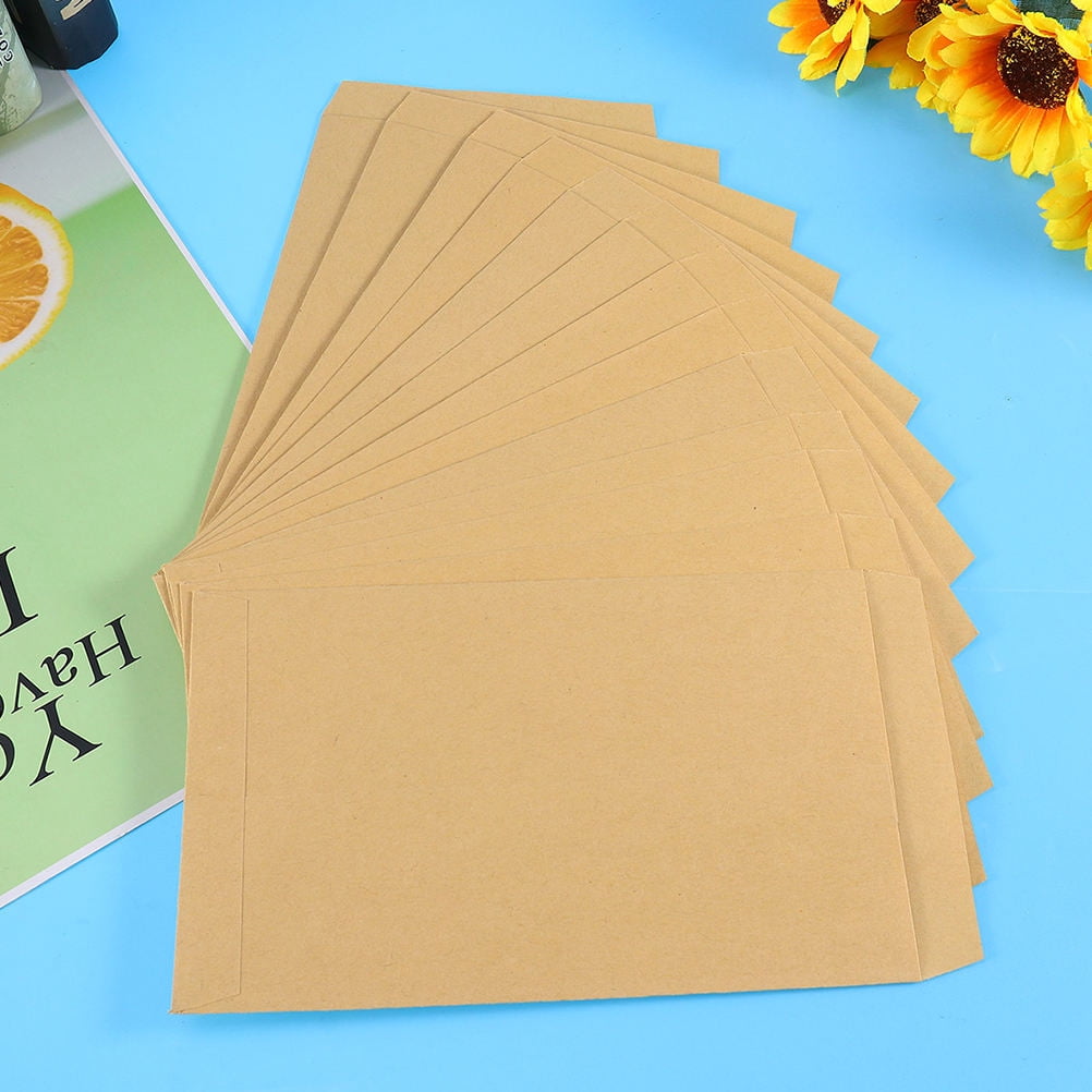 SOPOTUTU Brown Paper Envelopes Khaki 200Pcs - Walmart.com