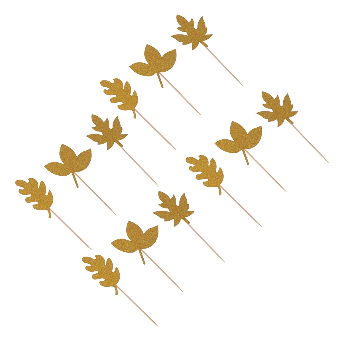 SOPOTUTU Golden Paper Cake Toppers in Maple Leaf Shape for Tsgiving ...