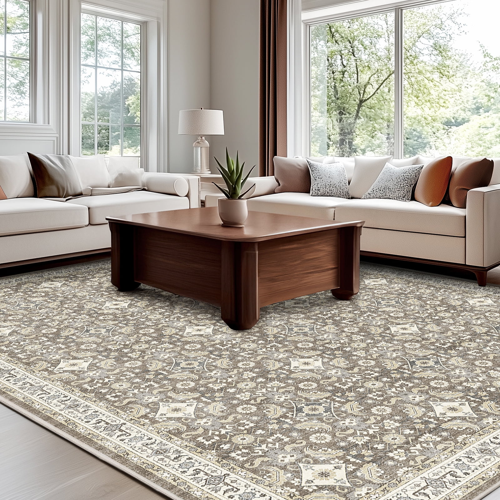 EXHUMKY Vintage Style Area Rug for Home Use, Retro Design, Comfortable ...