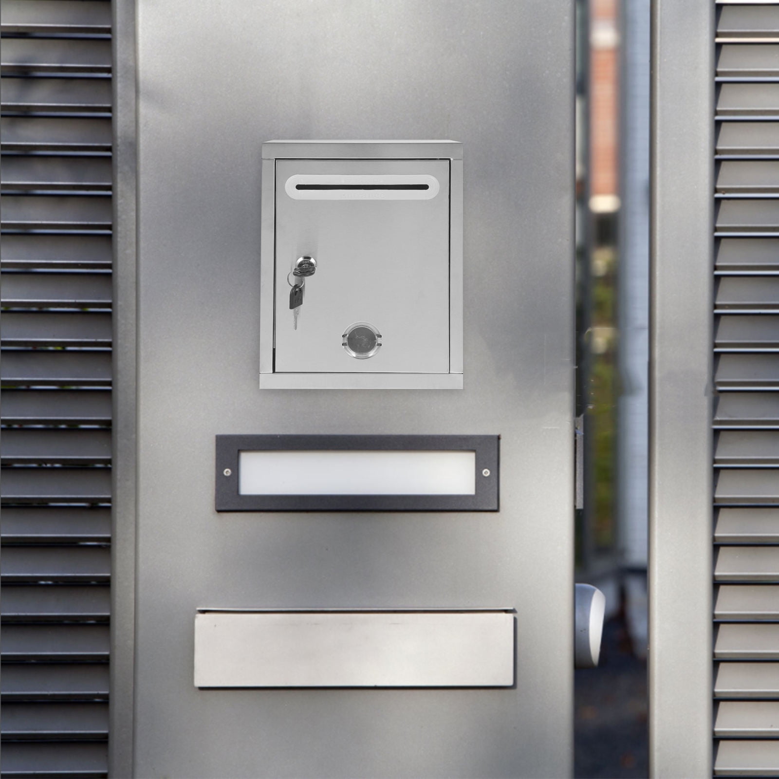 SOPOTUTU Lockable Mailbox Wall Mount Waterproof Outdoor Mail Letter Box ...