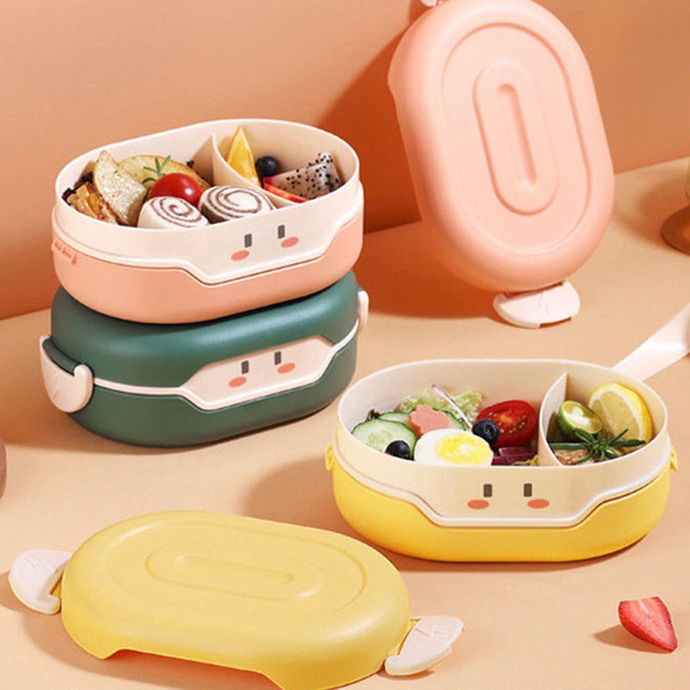 SOPOTUTU Lunch Box Adult Yellow 18.3X12.2X6.9CM PP Microwave Safe For ...