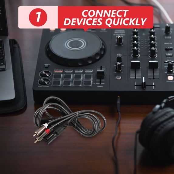 SOPOTUTU Mic Cord Audio Cable Copper Multi For Home Use Dual RCA to ...