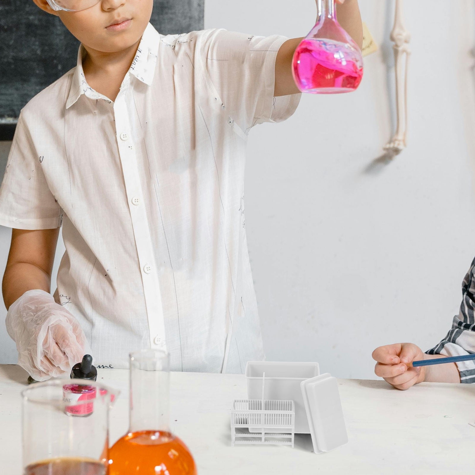 SOPOTUTU Retrieval Microscope Slides Staining Jar And Rack White ...