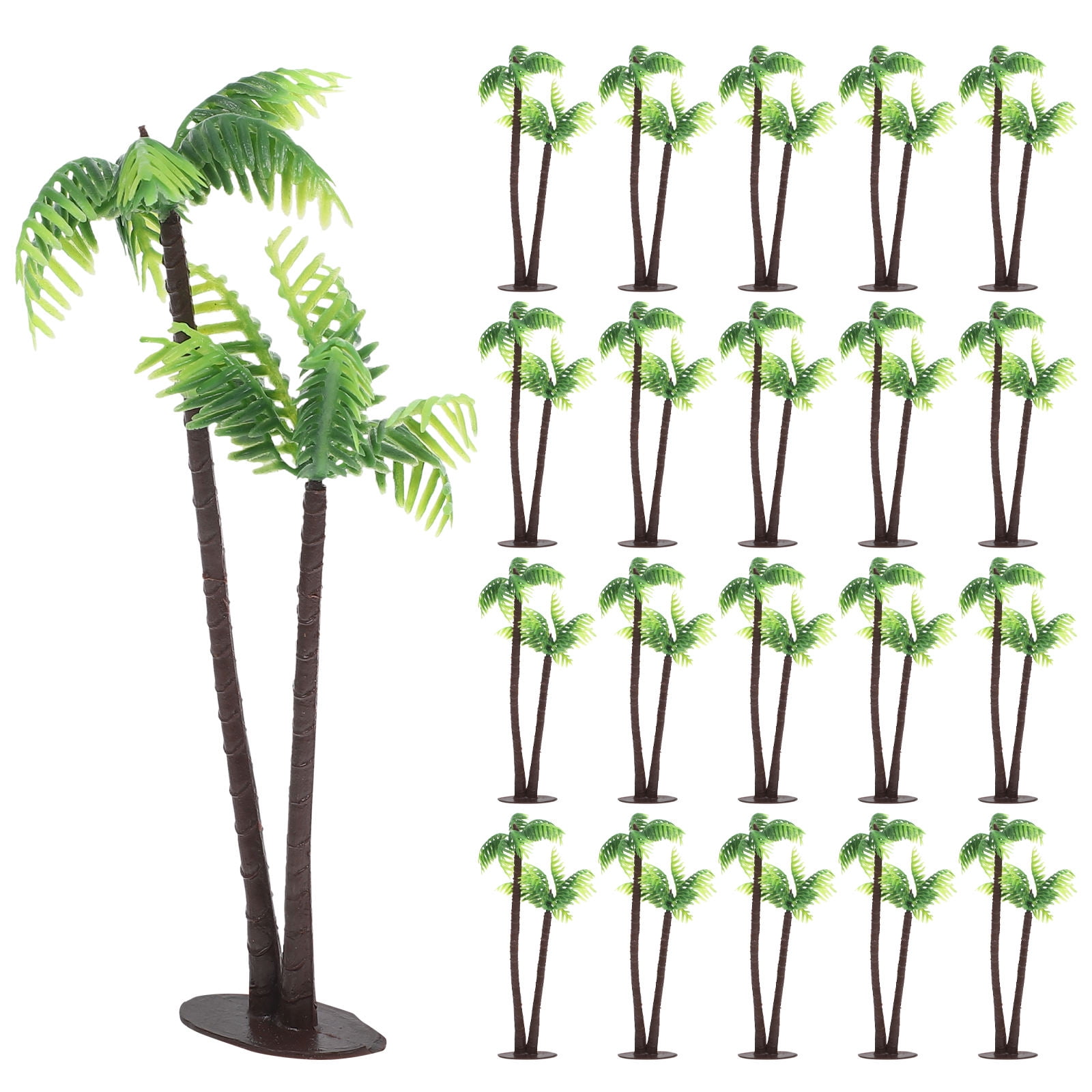 SOPOTUTU Miniature Palm Tree Figurines Mini Coconut Tree Green Plastic ...