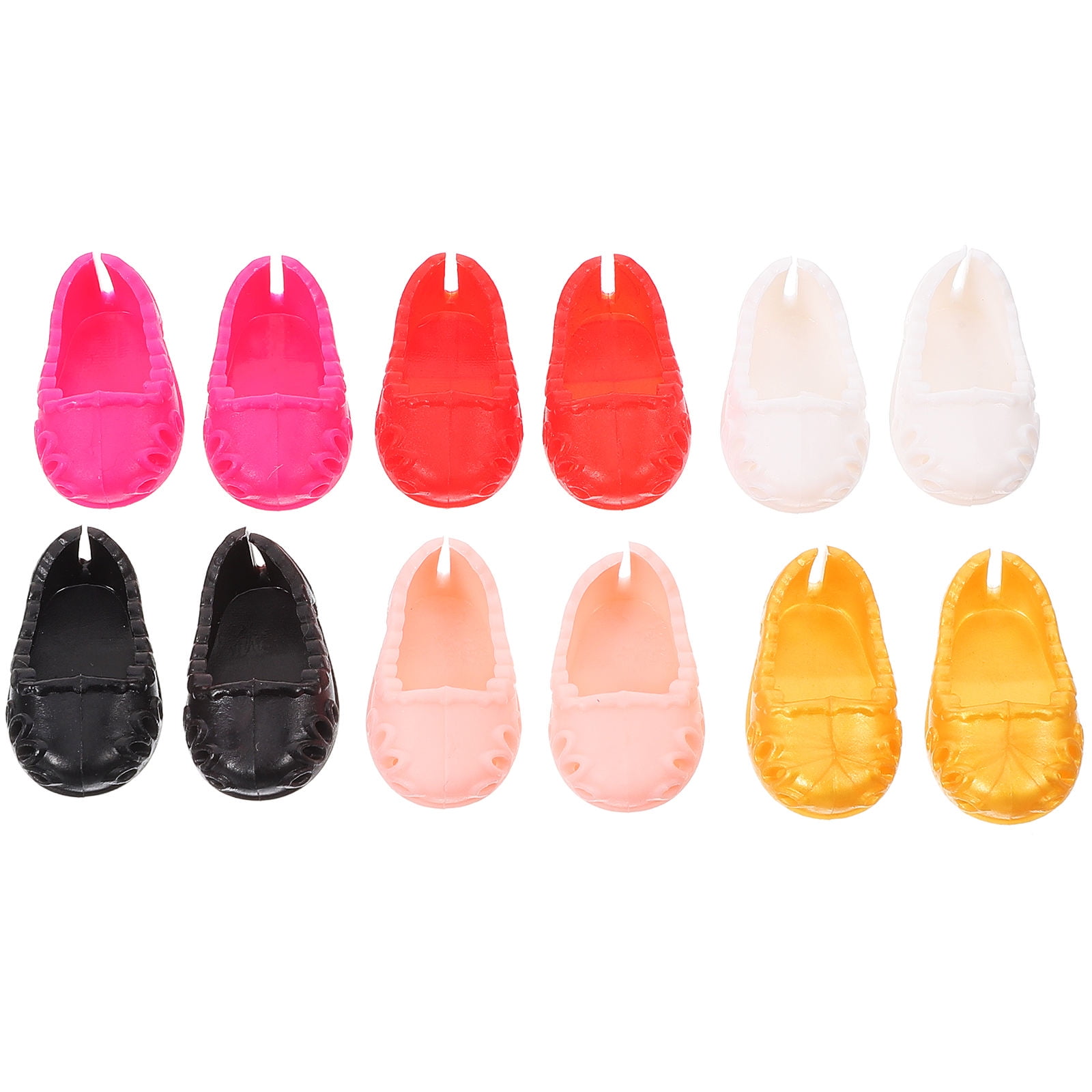 SOPOTUTU 6 Pairs Prop Shoes White Plastic Decorative for Children's ...