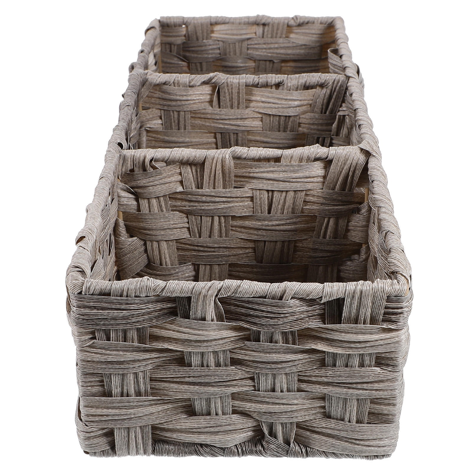 SOPOTUTU Modern Woven Storage Basket Storage Basket Grey Plastic ...