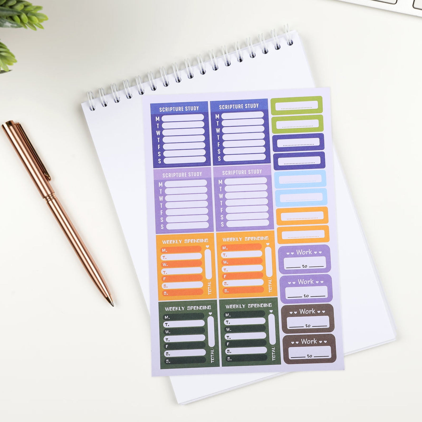 SOPOTUTU Monthly Planner Sticker Copper Plate For Journal Scrapbooking ...