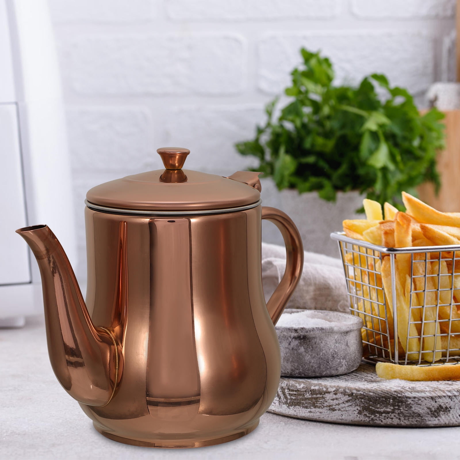SOPOTUTU Oil Strainer Pot With Lid Kitchenware Rose Gold 1Pack ...