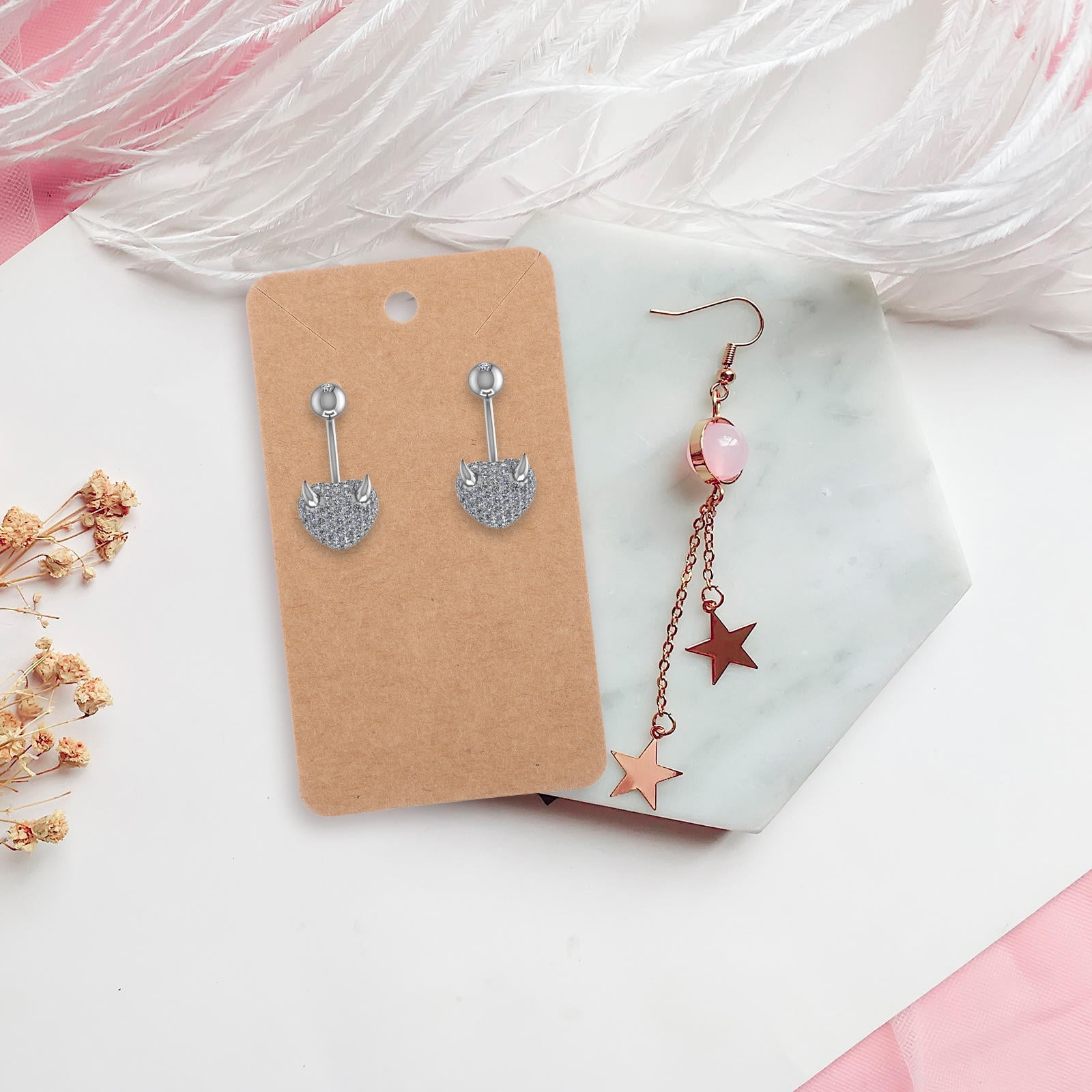 SOPOTUTU Paper Earring Cards 100Set Display Holder for Jewelry with ...