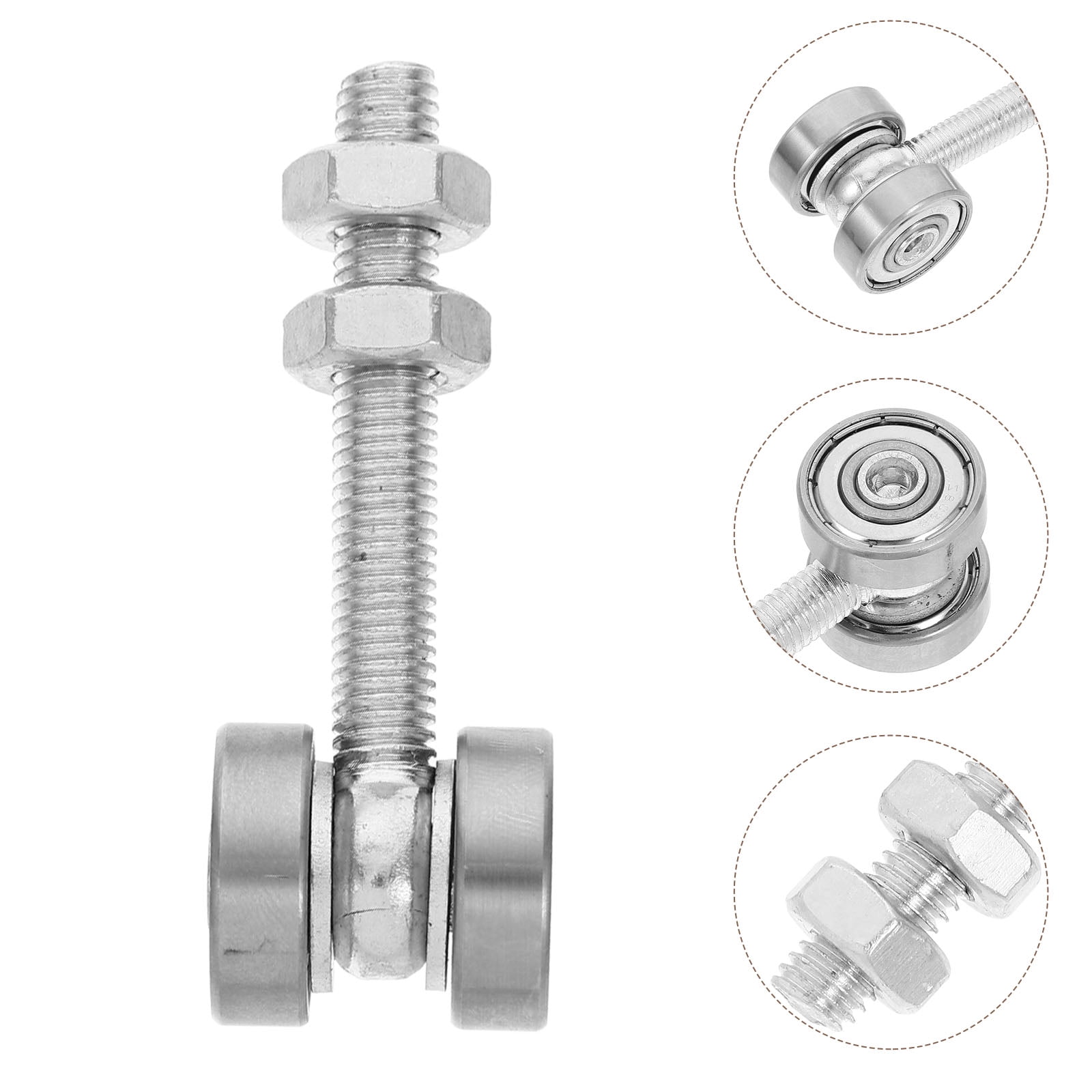 SOPOTUTU Silver Alloy Sliding Door Rollers for Door Dual Bearing Design ...