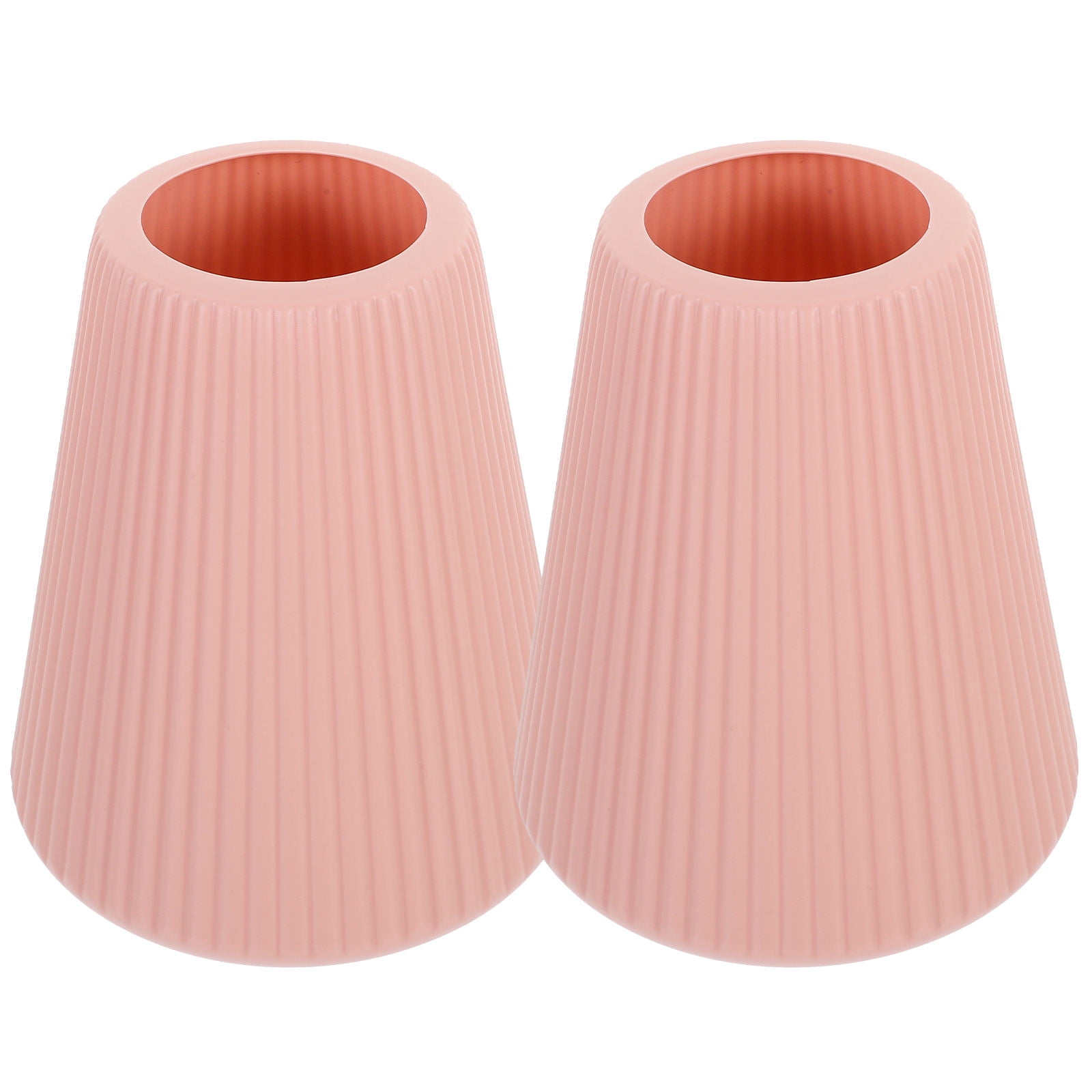 SOPOTUTU Pink Plastic Flower Vases 2Pcs Unique Shape for Hotel Rooms 5 ...