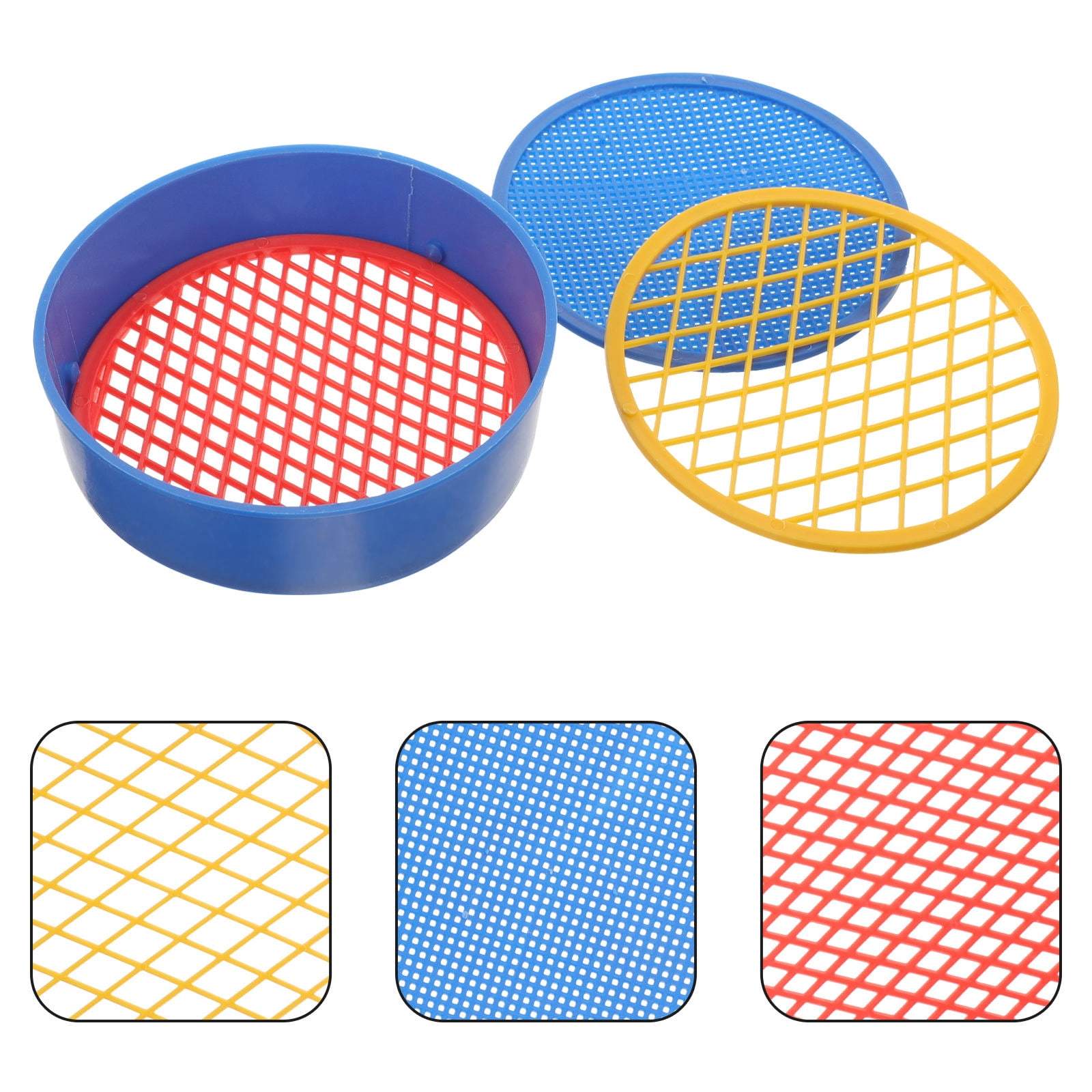 SOPOTUTU Plastic Soil Sifter Assorted Color 10.6x10.6x2.8in 3 Sets For ...