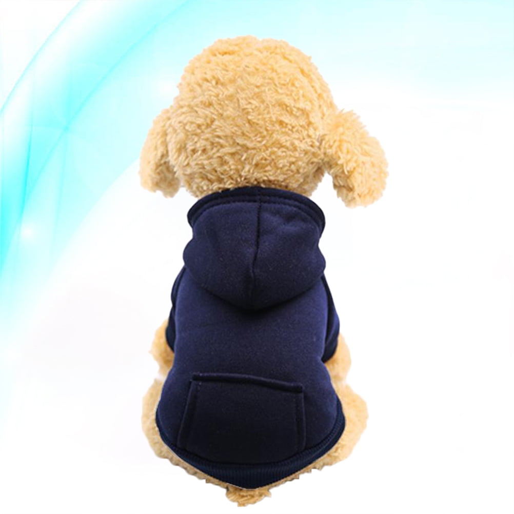 SOPOTUTU Navy Plush Dog Clothes Warm Autumn Winter Pet Costume for ...