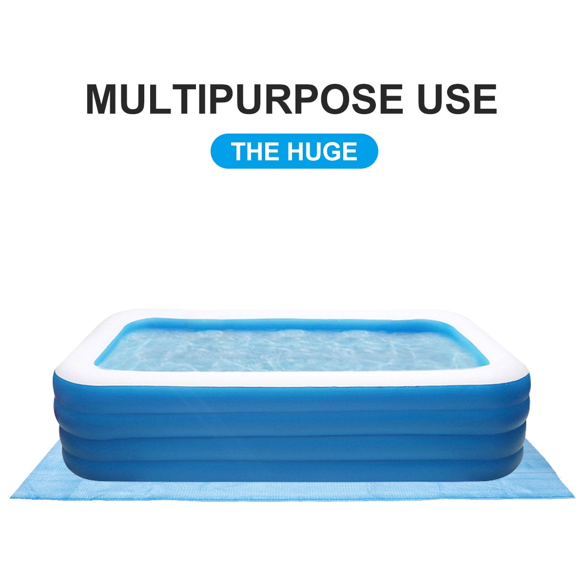SOPOTUTU Rainproof Dustproof Swimming Pool Cover Blue Plastic 1Set ...