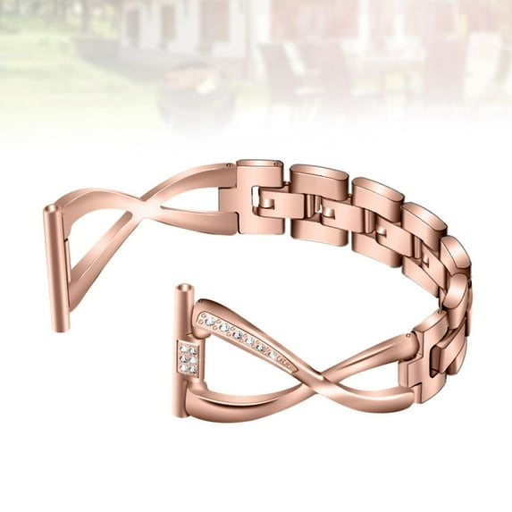 SOPOTUTU Golden Rhinestone Inlaid Stainless Steel Watch Band for ...