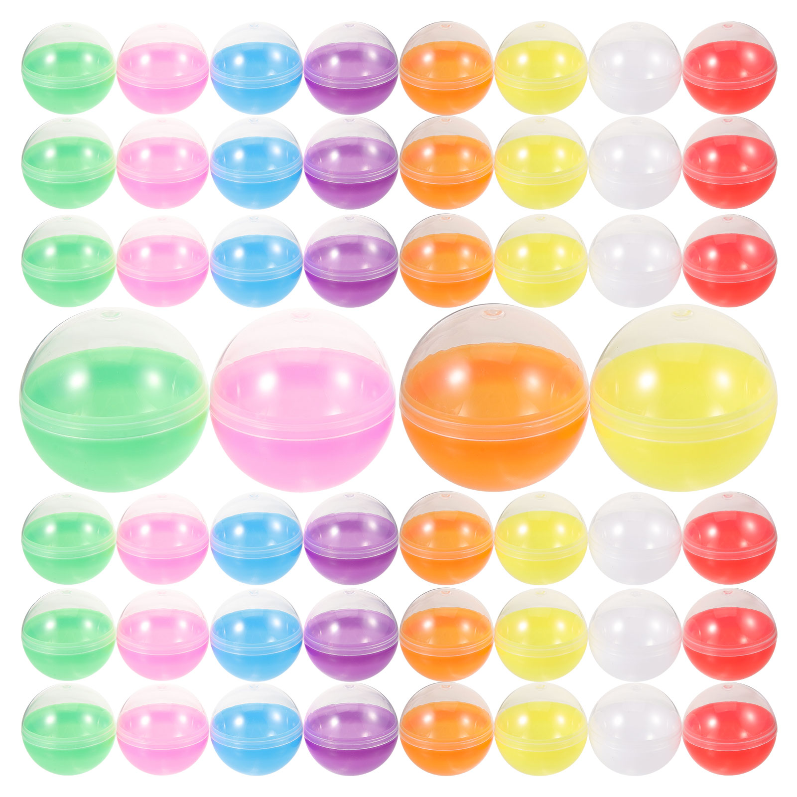 SOPOTUTU Round Fillable Balls Translucent Colored Acrylic Gumball ...