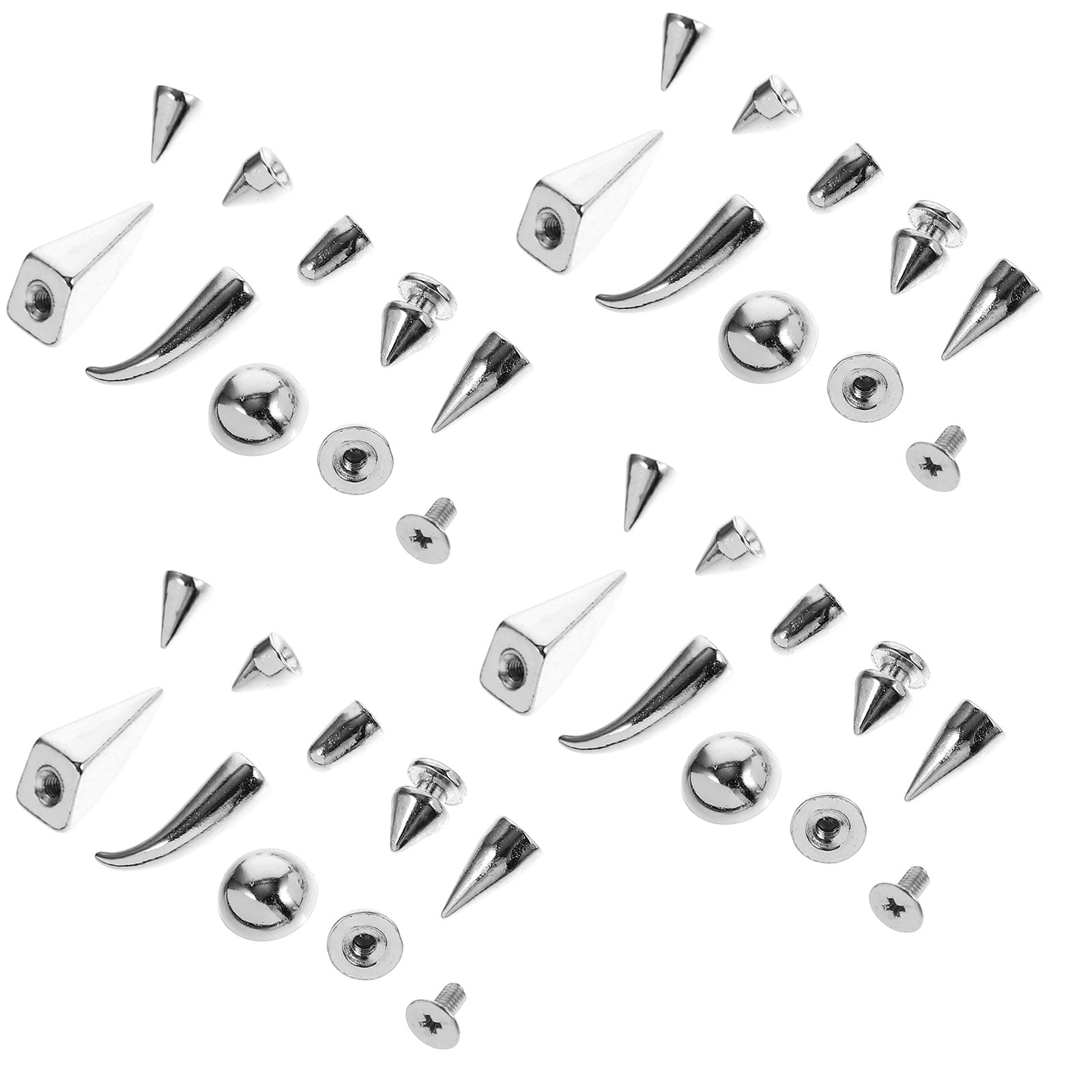 SOPOTUTU Metal Spikes Kit Rivet Silver Alloy - Walmart.com