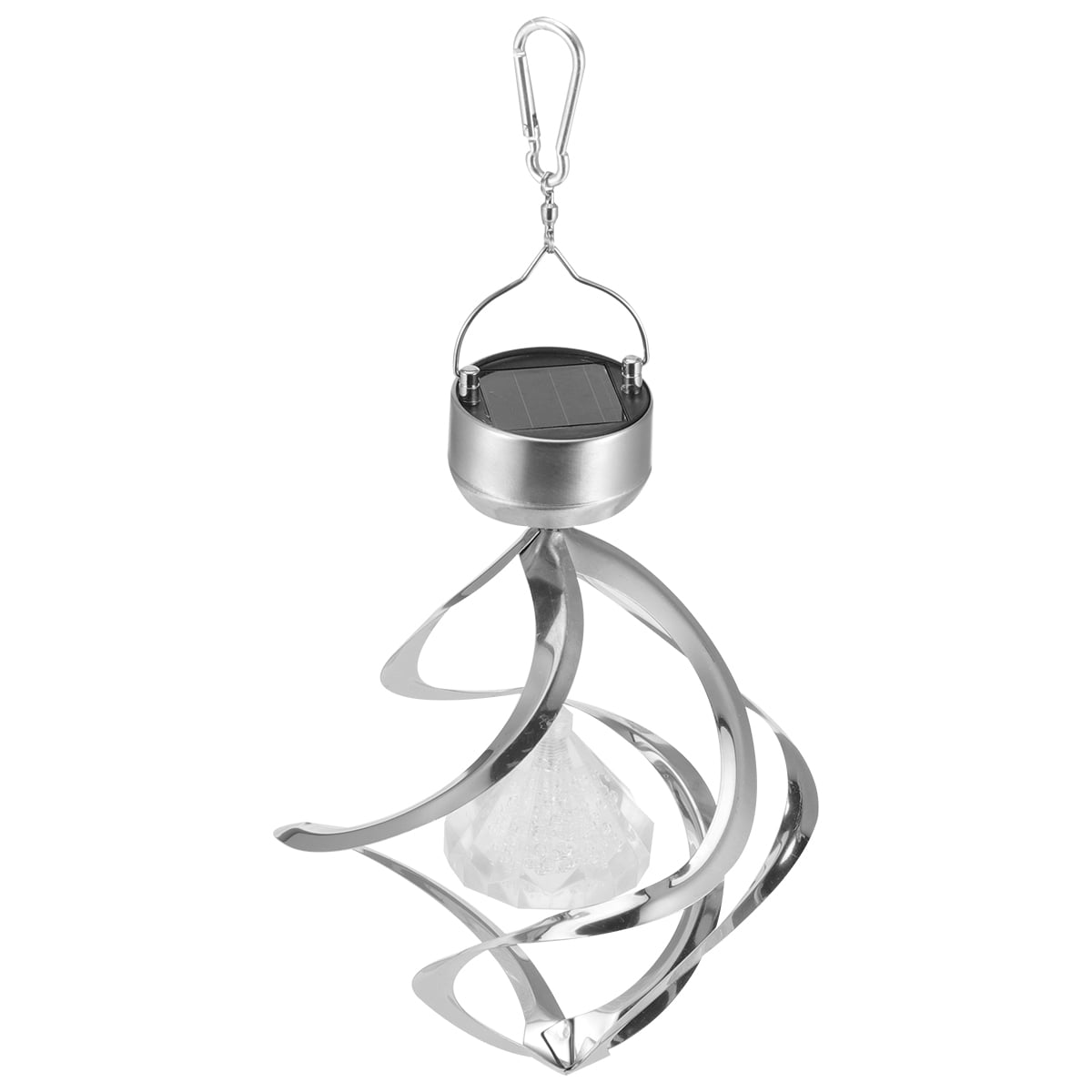 SOPOTUTU Silver Solar-Powered Rotating Wind Chimes with Automatic ...
