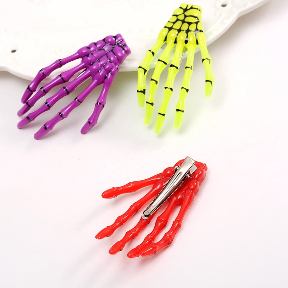 SOPOTUTU Skull Claw Shape Hair Clips 6Pack For Girls Everyday Wear Punk ...