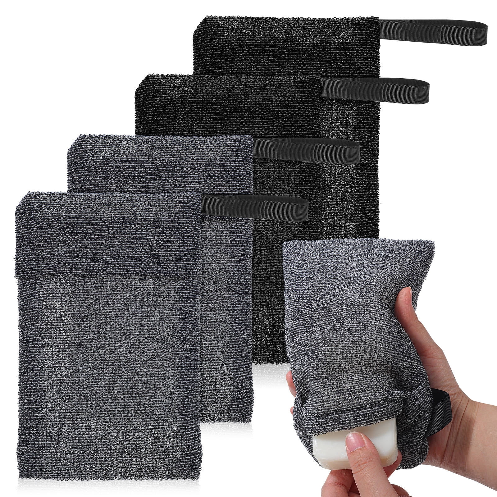 SOPOTUTU Soap Pocket Exfoliating Nylon Gray for Skin Smoothing and ...