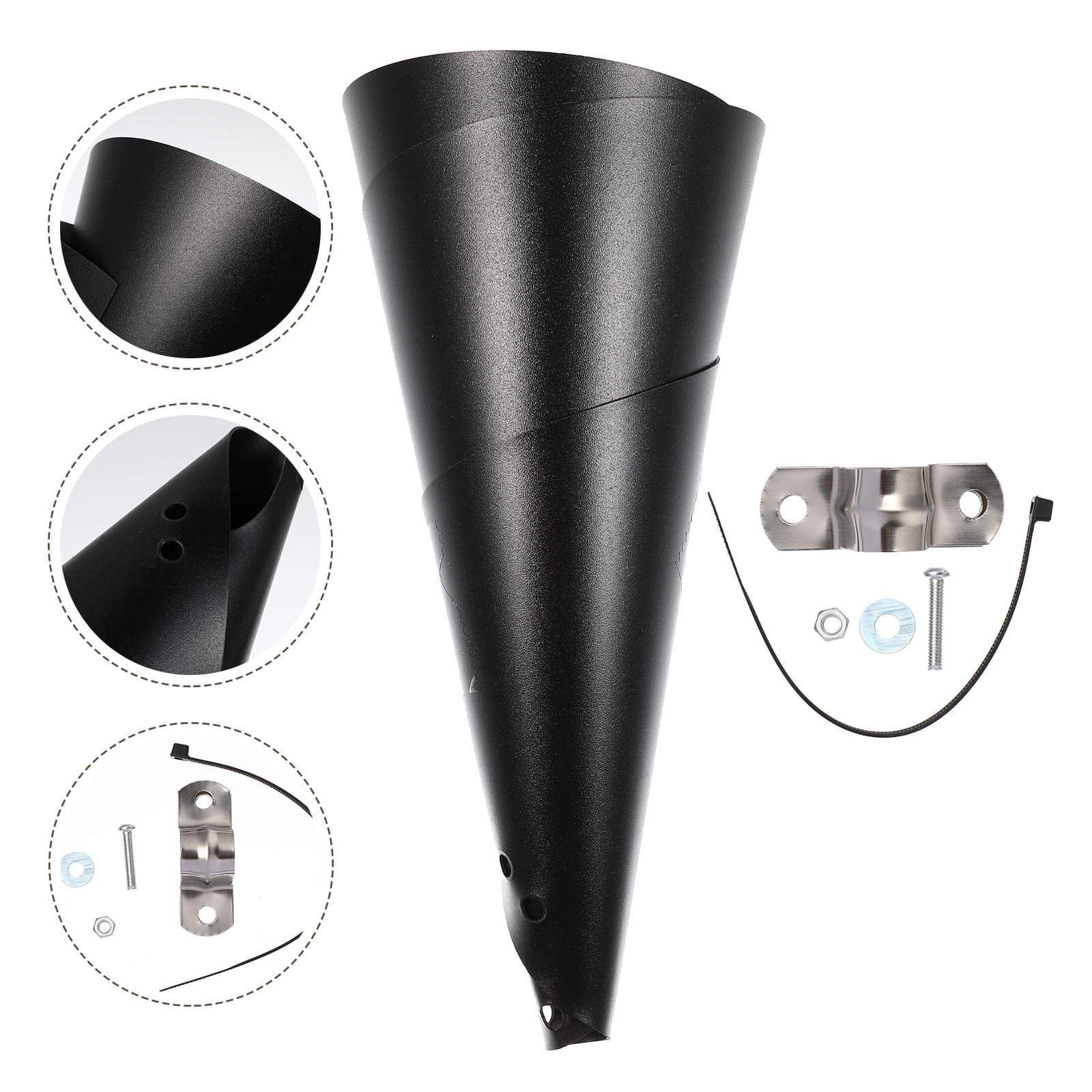 SOPOTUTU Squirrel Baffle Tree Trunk 1Set Durable Black Pvc for Outdoor ...