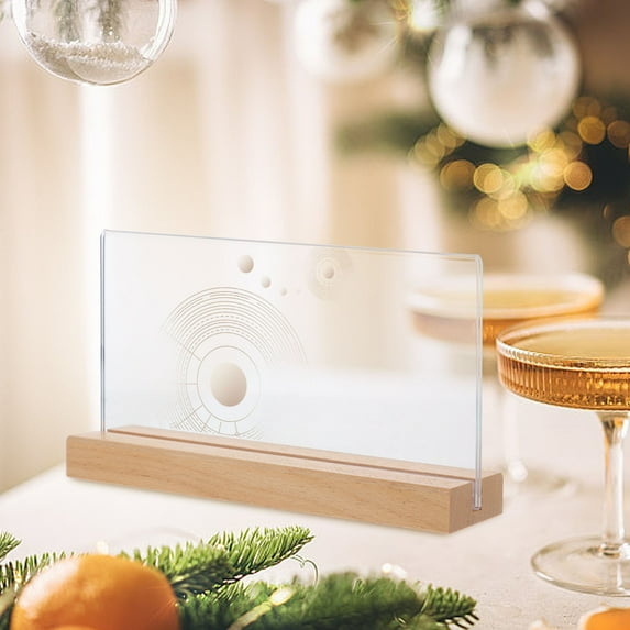 SOPOTUTU Table Top Sign Holder Desktop Display Sign Holder Clear ABS ...