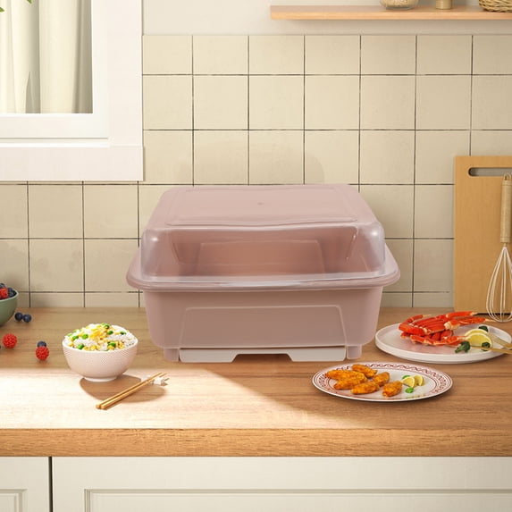 SOPOTUTU Tableware Storage Rack With Modern Design Pink Plastic 1Set ...