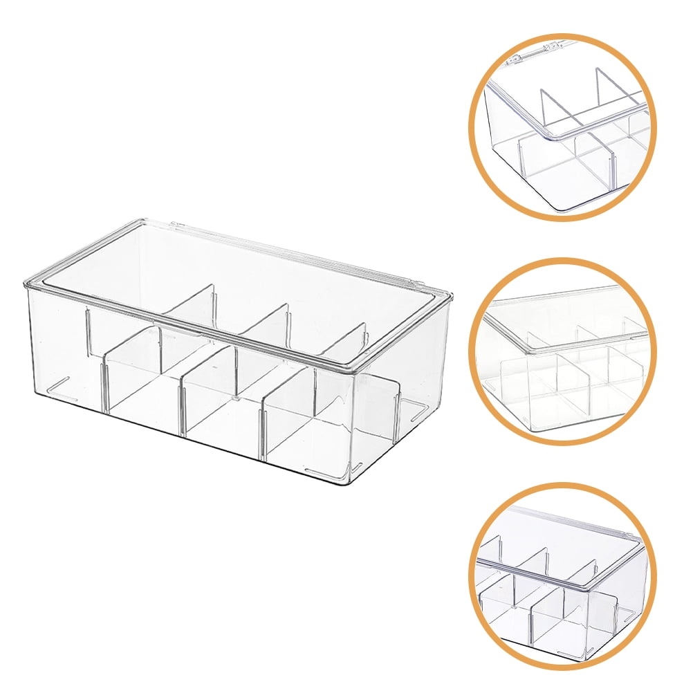 SOPOTUTU Tea Bag Storage Box Acrylic Divided Compartments And ...