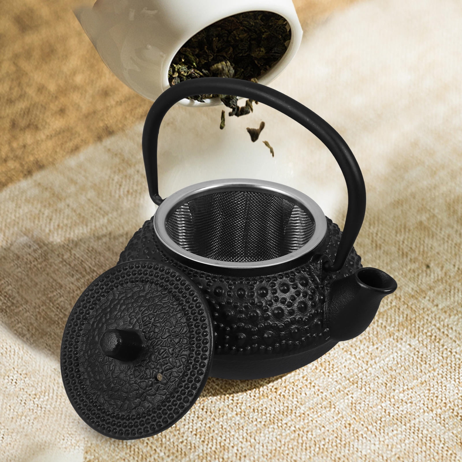 SOPOTUTU Tea Kettle Stovetop Iron Teapot With Infuser For Boiling Water ...