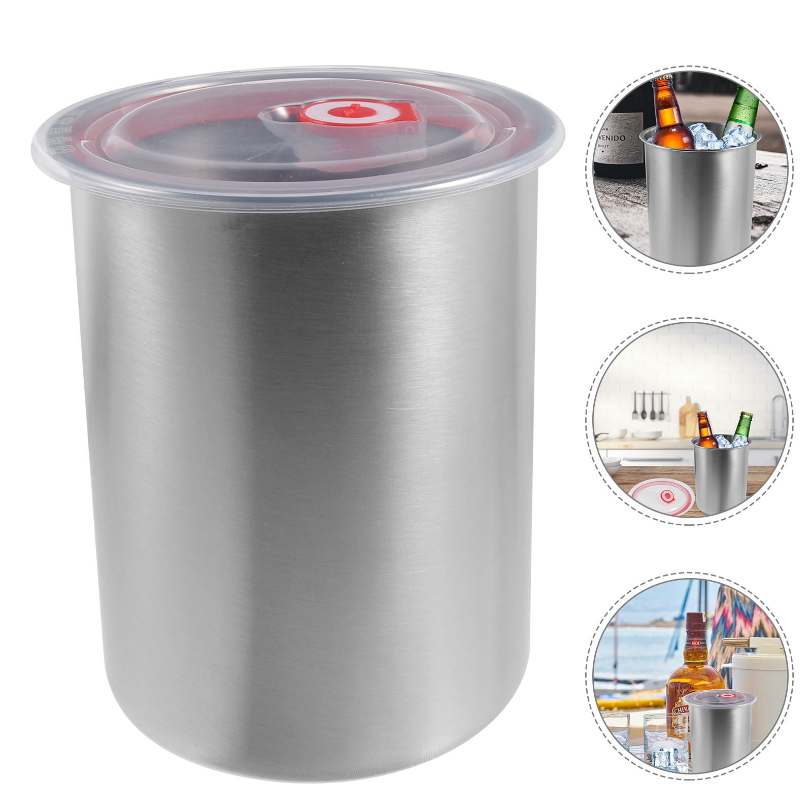 SOPOTUTU Temperature Isolation 1Pack Ice Bucket With Airtight Lid For ...